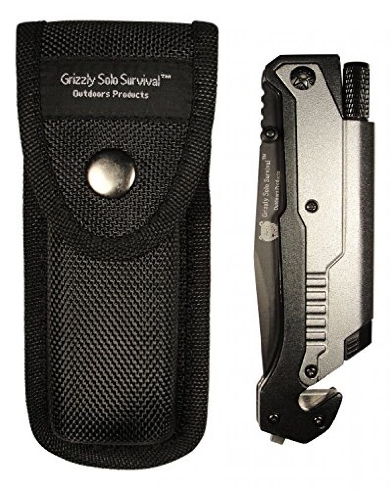Best Pocket Survival Knife. Folding Serrated Edge Tactical Emergency ...