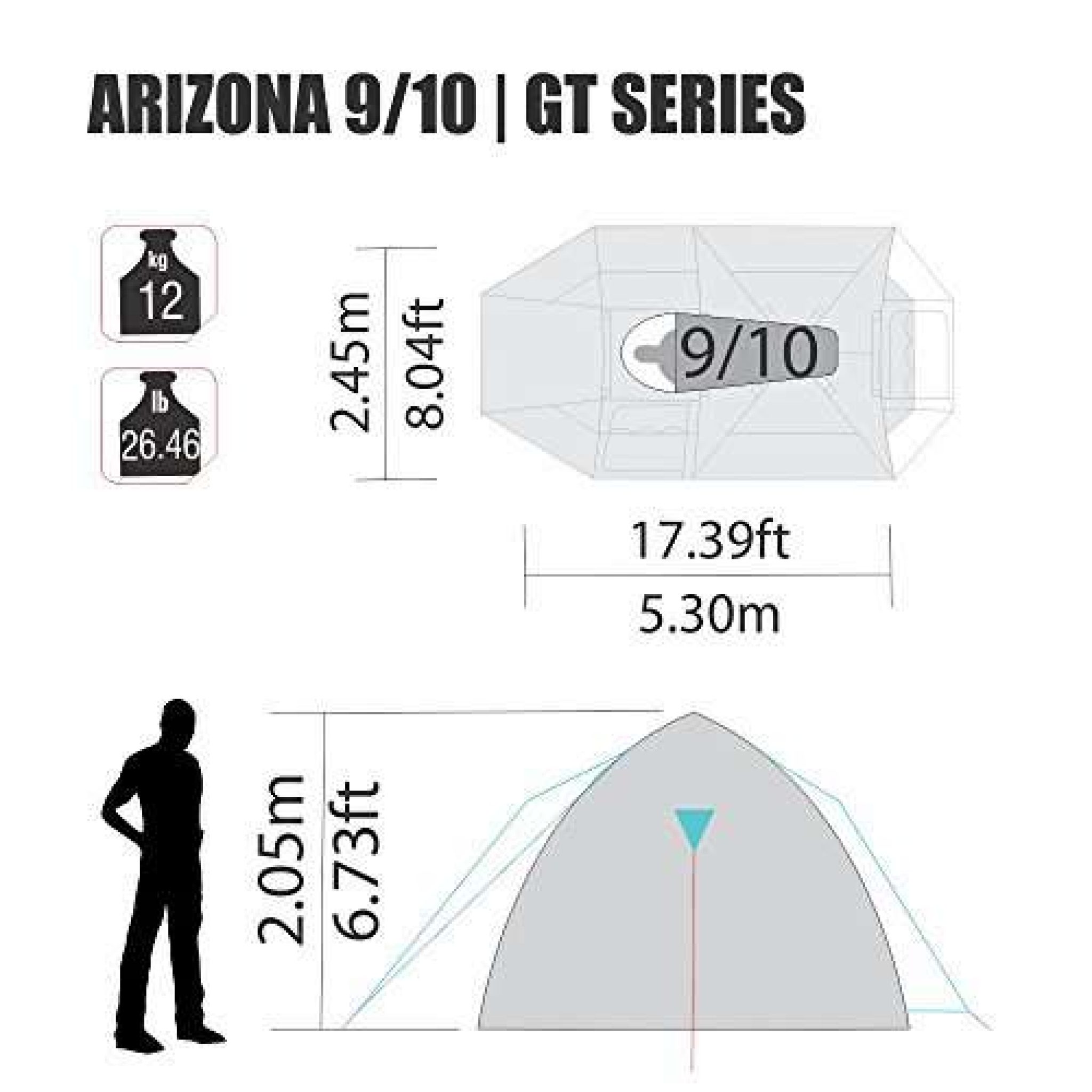 NTK Arizona GT 9 Person Dome Tent | CampStuffs
