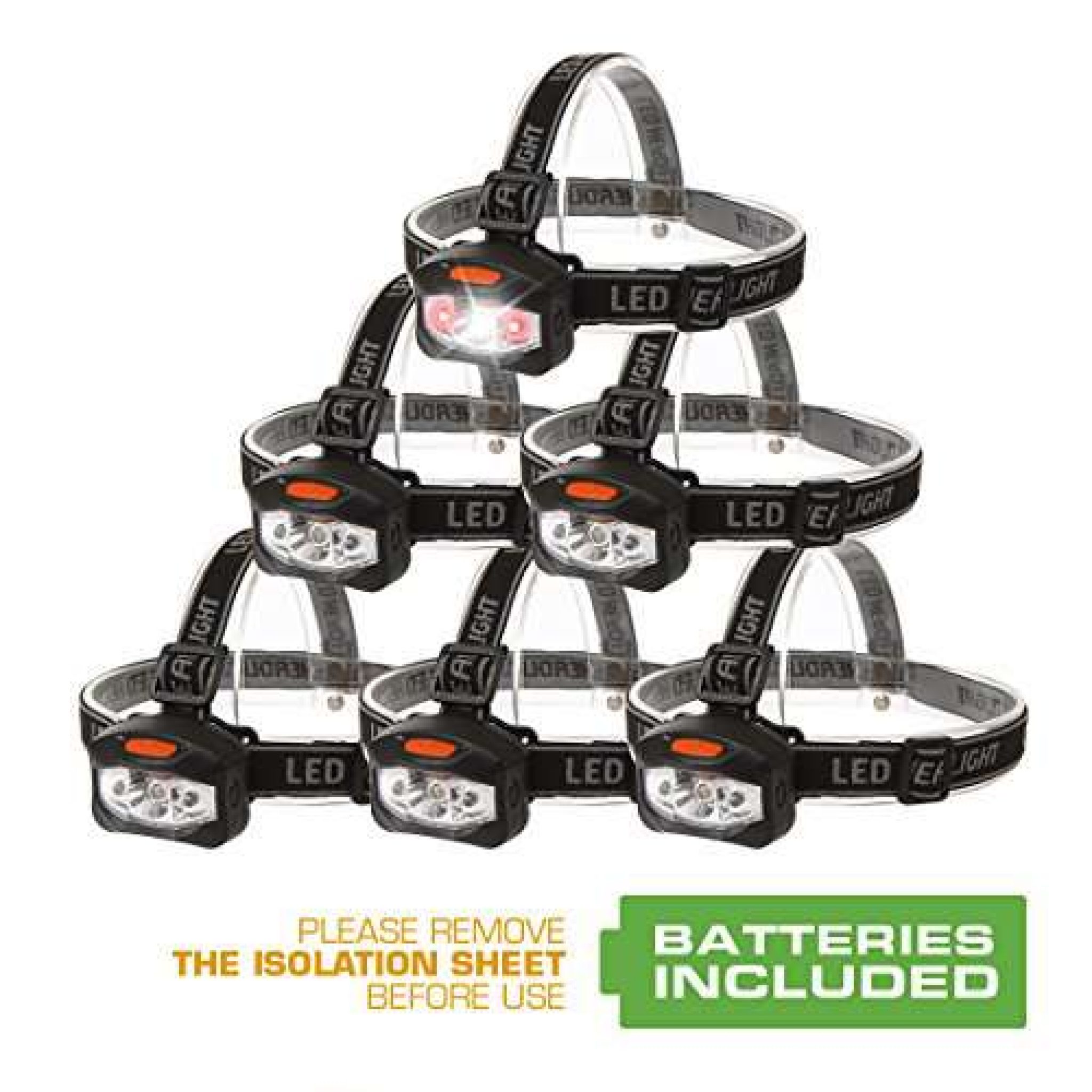 EverBrite 6-pack 3AAA Super Bright LED Headlamp Flashlight with 2 Red ...