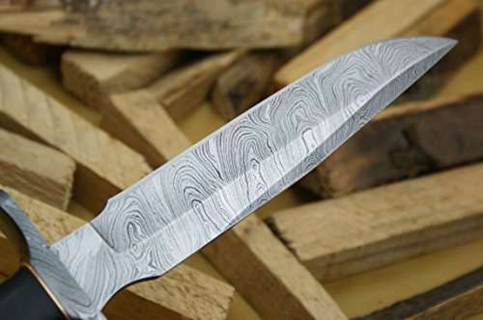 Knife King Model 1 Custom Damascus Hunting Knife Black Micarta Handle ...